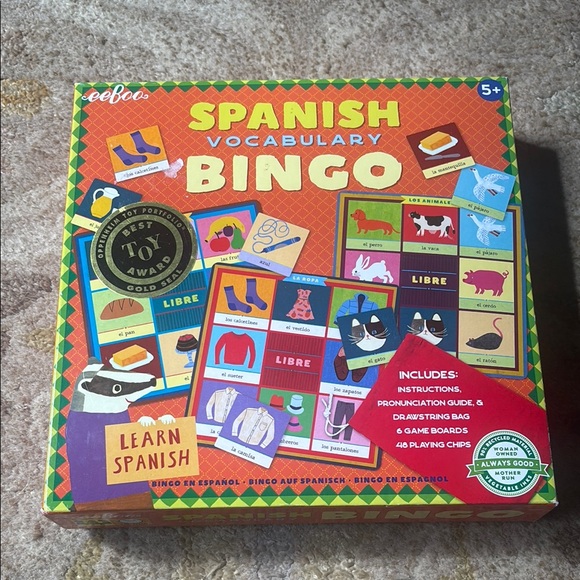 Eeboo | Toys | Eeboo Spanish Vocabulary Bingo Game | Poshmark